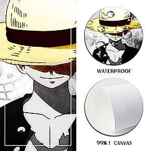 InsNordic Anime Luffy Poster Print Monkey D. Luffy Canvas Painting for Living Room Decor Wall Art (Unframed, Luffy 2)
