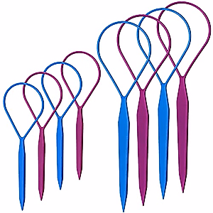 Hair Tail Tool,Teenitor Hair Loop Tool, Hair Pull, Ponytail Pull Through Tool, Hair Threader, Hair Tool Flip for Styling, Updo Hair Braid Tool, Inside Out Ponytail Tool, 8pcs