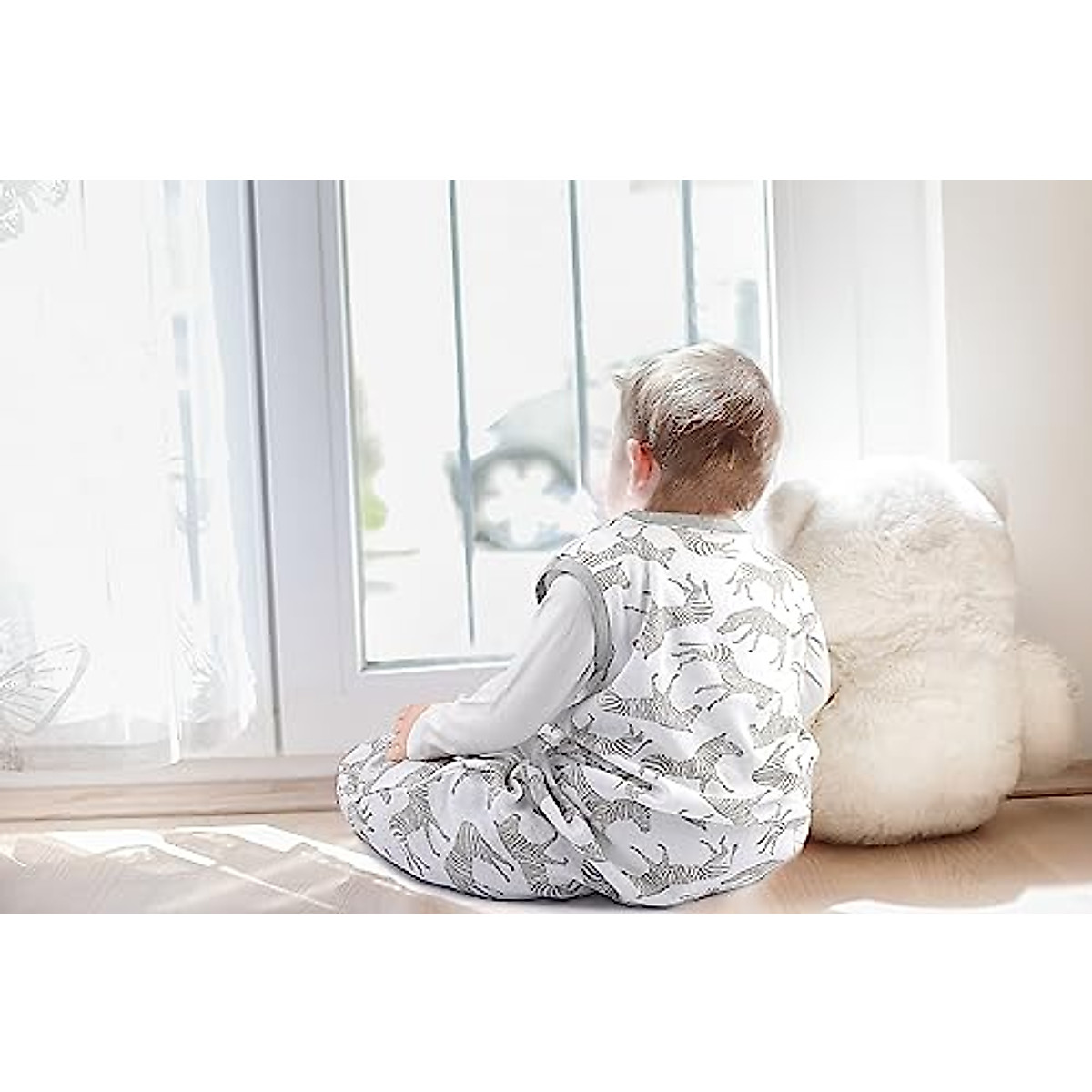 Toddler Sleep Sack for 2t-3t, 0.5 TOG Sleep Sack Baby Wearable Blanket, Toddler Baby Sleep Sack with Feet, Sleeveless Breathable Sleep Sacks for Baby Boys or Girls