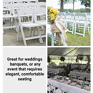TentandTable White Resin Stackable Folding Chairs | 8 Pack | Heavy Duty | 300-Pound Capacity | for Banquets, Weddings, and Events