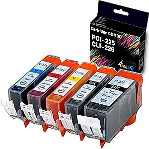 4Benefit (Set of 5) Compatible PGI-225 CLI-226 Ink Cartridge PGI225 CLI226 (PGBK + Black + Cyan + Magenta + Yellow) Used for PIXMA MG5220 MG6220 MG5320 MG6120 MX882 MG8220 MX895 MX882 Inkjet Printer