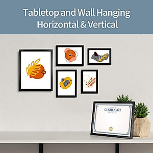 Giverny 8.5x11 Picture Frames, Black Photo Frames for Wall or Tabletop Display, Simple Design Glossy Finish Frame Perfect for Home Decoration, Office, Certificate Frame, Degree Frame