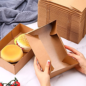 Potchen 200 Pcs Kraft Food Trays 4 Corner Pop up Food Tray Disposable Foldable Cardboard Trays Movie Night Snack Trays Party Container Box for Holding Food Drink at Stadiums or Theaters