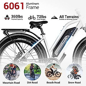 Himiway Cruiser Step-Thru Electric Bike for Adults, 60Miles Range 48V 17.5Ah Battery 750W Motor 26" x 4" Fat Tire Electric Bike, 25MPH E Bike Adults 350LBS Payload, Shimano 7 Speed, UL Certified
