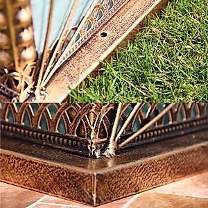 MODEBHD 28cm, Outdoor Courtyard Lawn Pillar Lamp Square Antique Metal Column Post Light Rainproof Waterproof European Home Decor Villa Fence Garden Wall Sconce Lantern External Safety Lighting