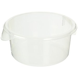 Rubbermaid Commercial Products Round Storage Container, 2-Quart Capacity, Clear Polyethylene, High Temperature Range Food Organization for Wet/Dry Food in Kitchen/Restaurants/Cafeteria, Pack of 12