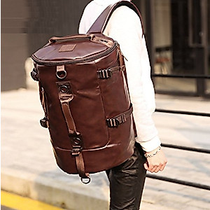 Leather Travel Duffel Bags For Men Chao Ran Laptop Backpack Waterproof Airplane Carry On Bags For Business 3 Usage As Handbag, A Shoulder Bag And Backpack