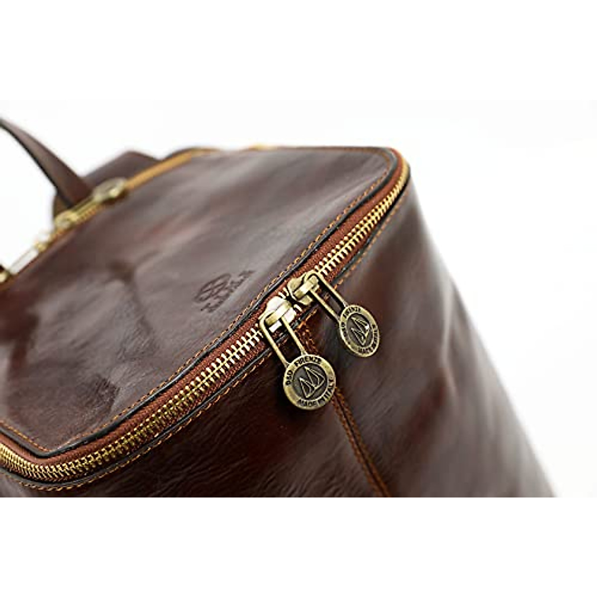 Time Resistance Leather Backpack Vintage Rucksack Business Backpack Unisex Bag Brown