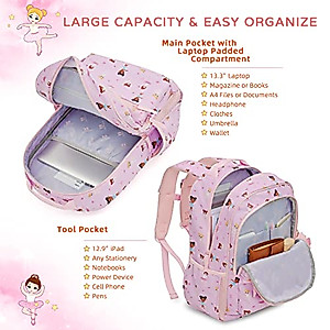 KIDNUO Kids Backpack for School Boys Girls Lightweight Kindergarten Elementary Toddler Backpacks Preschool Bookbags Cute Cartoon Travel Daypack with Chest Strap (S,Pink)