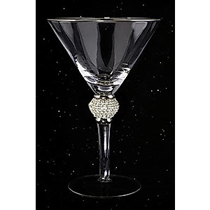 BarTata, The STAR Diamond Ball Martini Glass Exquisite Martini Glasses for Home and Bar Limited Edition Stemmed Margarita, Manhattan, Cosmopolitan Cocktail Glass Inspirational Gift for Martini Lover