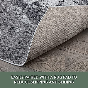 Edenbrook Area Rugs for Living Room - Black and Cream Rug-Low Pile Perfect for High Traffic Areas, 8x10 Rug