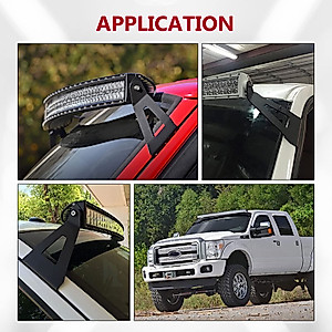 ALAVENTE 54" Curved Light Bar Upper Windshield Mount Brackets Kit for Ford F-250 / F-350 Super Duty 1999-2015, 54 inch Windshield Off Road Light Bar Brackets Mount