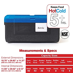 METRO MightyLite ML180-BU Top Loader, 3 Pan Capacity, Blue