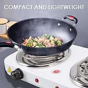 Electric Countertop Stove, 2000W Multifunctional 2 Portable Cooking Stove Electric Hot Plate Double for Home and Outdoor (110V)