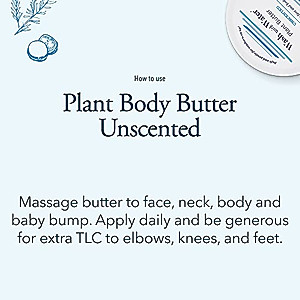 Wash with Water Plant Therapy Vegan Anti-Wrinkle Face & Body Butter Creamy Moisturizer with Enhanced Hydration and Antioxidant Support For All Skin Type, Petroleum Free, Steroid Free, 7oz, Unscented