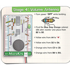 MicroKits Theremin Electronics Kit | Educational Electronic Music STEAM/STEM Kits for Kids or Grown Ups | No Tools Needed Easy to Build Breadboard Kit
