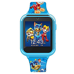 Accutime Kids Nickelodeon Paw Patrol Blue Educational Learning Touchscreen Smart Watch Toy for Toddlers, Boys, Girls - Selfie Cam, Games, Alarm, Calculator, Pedometer (Model: PAW4316AZ)