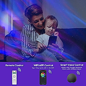 MIC MICSOA Starry Projector Night Light, Star Galaxy Music Projector for Bedroom Ceiling, Aurora Projector for Kids and Adults