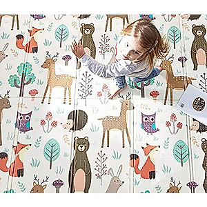 Baby Play Mat Palymat Foldable 78" X 59" X 0.4" LXIAOY Extra Large Crawling Pad Non-Toxic Foldable Waterproof Portable for Outdoor and Travel for Infants, Babies, Toddlers,(59x78x0.4inch)