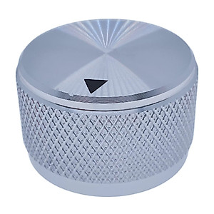 Szliyands 2 Pack Aluminum Rotary Electronic Control Potentiometer Knob,for 0.23'' Diameter Shaft, 0.98'' Dia, 0.61'' H, Guitar Knob, Audio knob, Volume Control Knob(Silver)