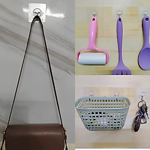 IZAKOV Self Adhesive Hook, for Hanging Self Adhesive Transparent Hook 22 lbs (Maximum), Waterproof Transparent Hook, Hanging Hook for Bathroom, Kitchen, Indoor and Outdoor Home Office, 12Pack