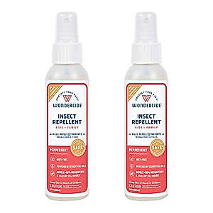 Wondercide - Mosquito, Tick, Fly, and Insect Repellent with Natural Essential Oils - DEET-Free Plant-Based Bug Spray and Killer - Safe for Kids, Babies, and Family - Peppermint 2-Pack of 4 oz Bottle