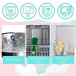 4Pcs Silicone Baby Spoons, Baby Feeding Spoons with Anti Choke Barrier,Baby Self Feeding Training Cute Utensils Set