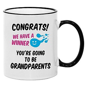 Casitika Pregnancy Announcement For Grandparents. 11 oz First Time Grandma Coffee Mug. Gifts for Baby Announcement to Grandparent. Congrats You're Going to be Grandparents.