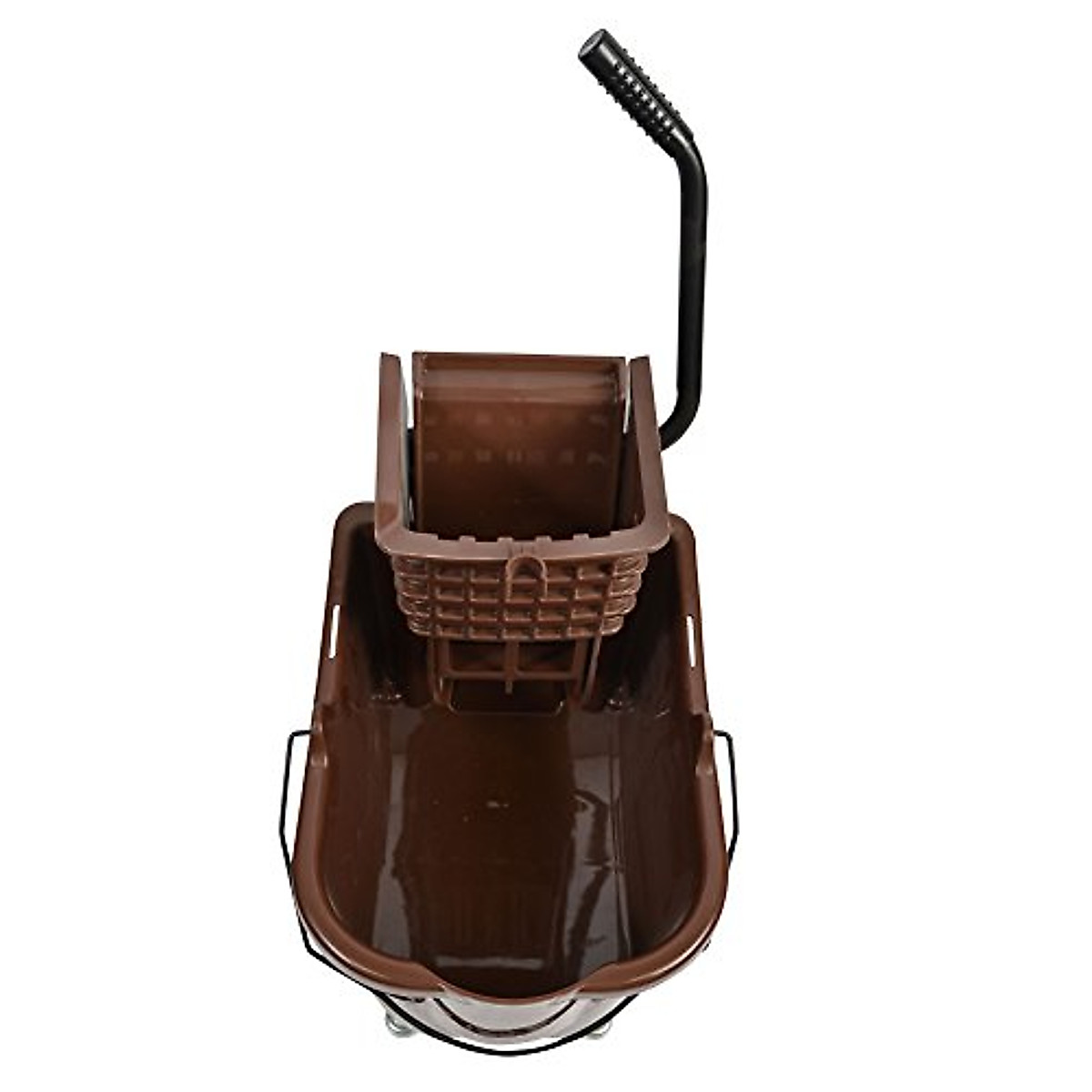 Janico Inc Mop Bucket Side Press Wringer Combo, 35 Quart 8.5 Gallon, Brown, 3 Inch Non Marking Metal Casters (35 Quart, Bronze)