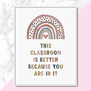 This Classroom Is Better Because You Are In It, Boho Classroom Decor, Classroom Poster, Playroom Decor, Acceptance Sign, Teacher Sign, Back to School, Unframed (8X10 INCH)
