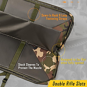 DULCE DOM 36 inch Double Case Soft Bag Gun Case, Perfect for Pistol Storage and Transportation, All Around Shooting Range Rifle Backpack, Indoor Outdoor
