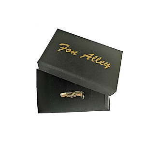 Fon ALLey mini pocket knife brass and natural shell handle knives… (Black)