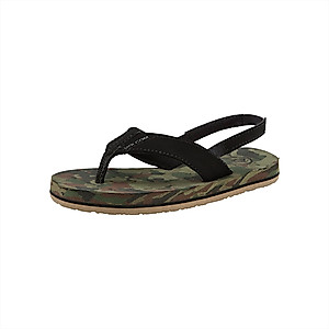 Volcom Boy's Child Big Youth Victor Sandal Flip-Flop, Dark Camo-New, 8 Little Kid