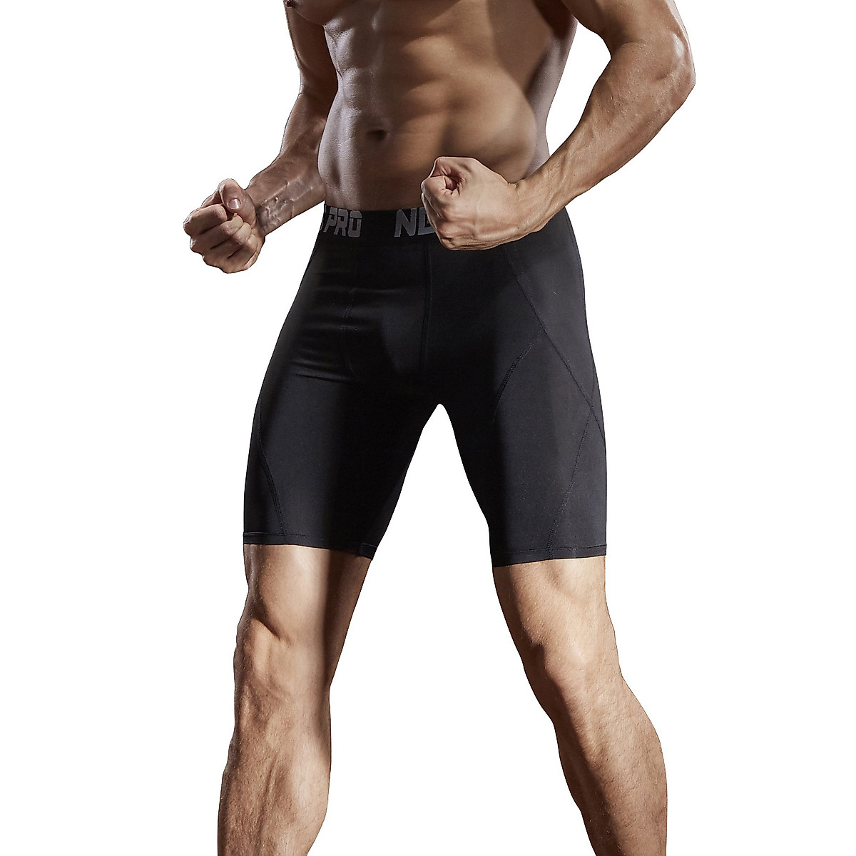NELEUS Men's 3 Pack Sport Running Compression Shorts,6012,Black,L,EU XL