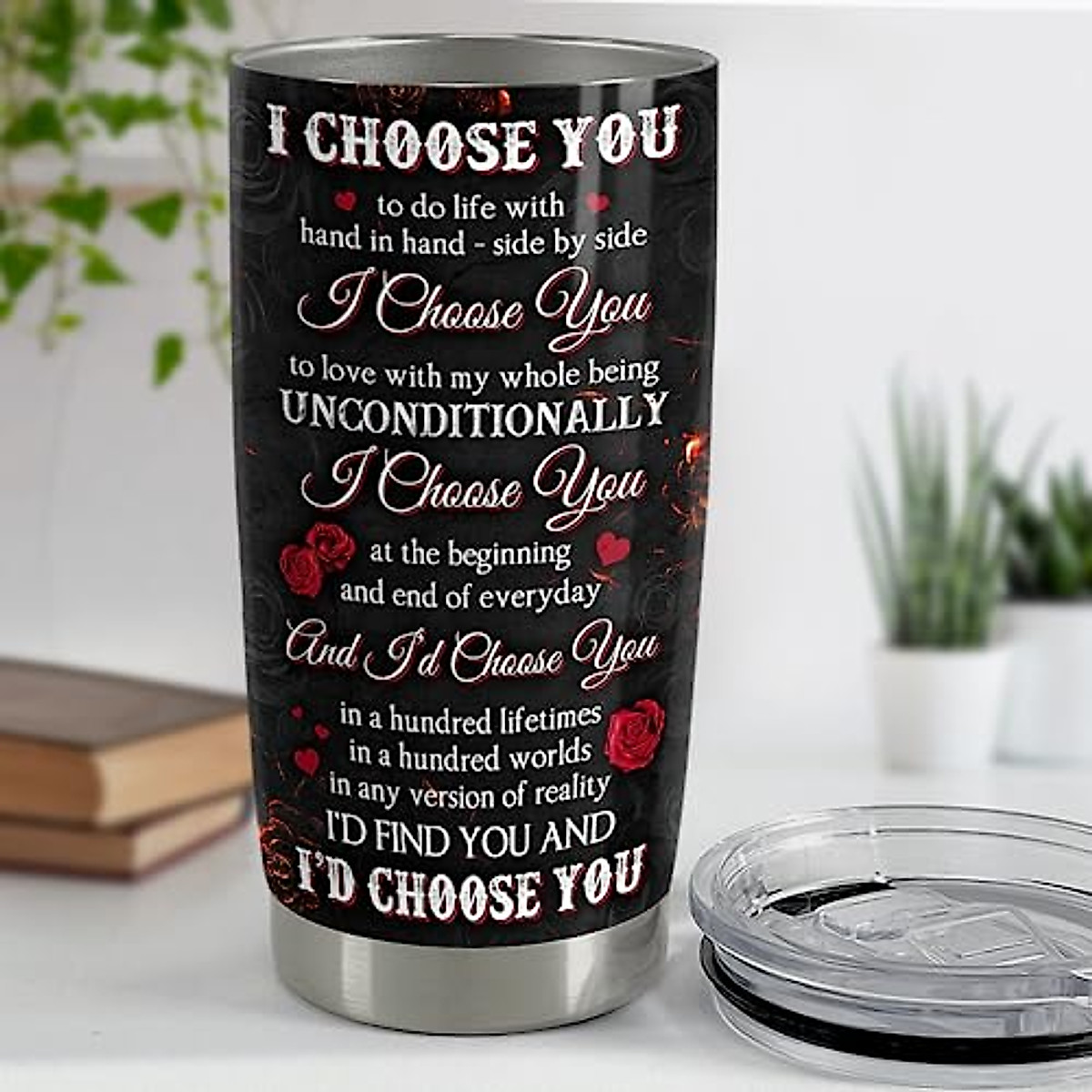 SANDJEST Couple Tumbler 20oz Gifts for Wife Husband Skull Couples Stainless Steel Tumblers Coffee Travel Mug Cup Romantic Gift for Valentine Birthday Anniversary Christmas