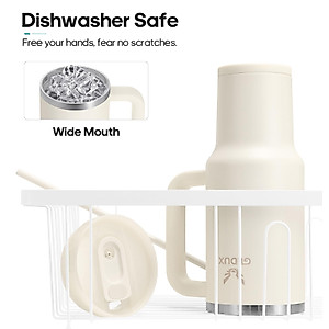 Gedux 40oz Tumbler With Handle, 2-IN-1 Leak Proof Lid (Straw/Flip), Insulated Water Bottle, Stainless Steel Tumbler with Non-Slip Silicone, Wide Mouth Travel Mug Cupholder Friendly Dishwasher Safe