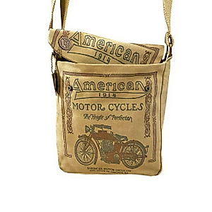 American Glory Canvas Unisex Vintage Look American Cycle Crossbody Handbag
