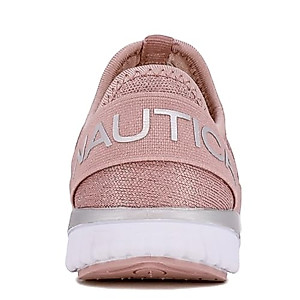 Nautica Kids Youth Sneaker Athletic Slip-On Bungee Running Tennis Shoes Boy - Girl Little Kid-Big Kid-Neave Girls-Mauve Sparkle Silver Size-2