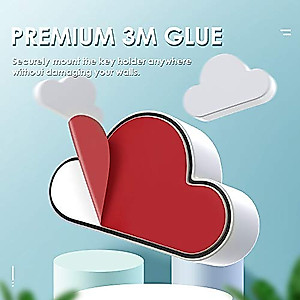 Dadanism Magnetic Wall Key Holder - [2 Packs] Novelty Adhesive Magnetic Key Hanger Organizer, Keep Keychains and Loose Keys Securely in Place - White