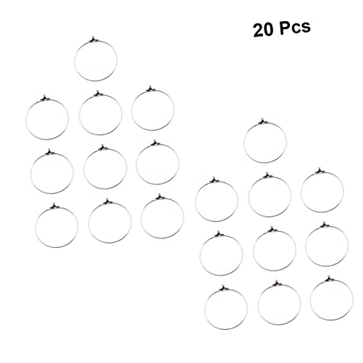 TEHAUX 20pcs Wire Earrings Hoops Dangle Earring Jewelry Accessories Beading Hoop Finding Earring Hoop Gold Earrings Backs for Studs Bezel Charms Pendants Jewelry Making Bead Circle Copper