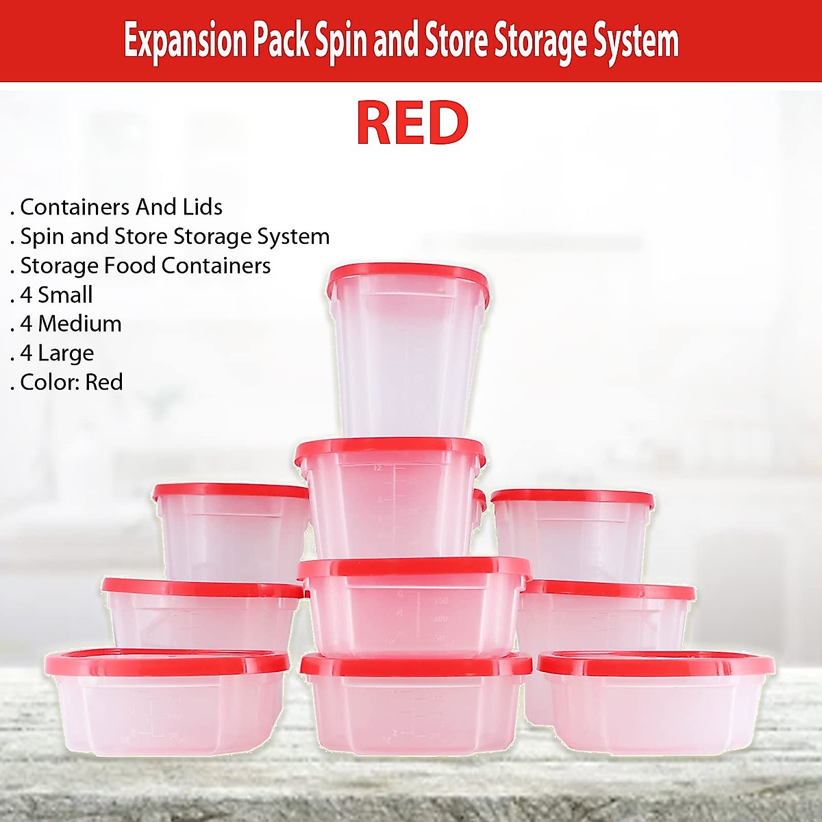 Expansion Pack For Use With Spin And Store Storage System As Seen on TV 12 Containers And Lids