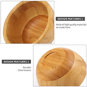 Hemoton Wooden Tray Salad Bowl Child Dried Fruit Food Bowl Bamboo Flatware