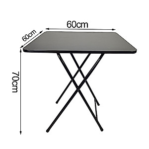 HEVIRGO Foldable Square Table Dinner Table Office Table Portable Square Table with Foldable Legs Indoor/Outdoor, 4 People Commercial/Household(Shipped from The United States) Black