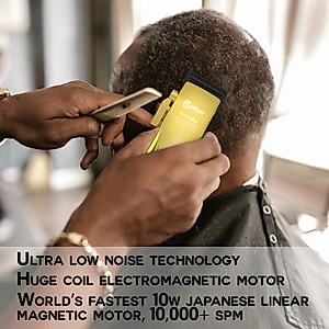 Caliber .50 Cal Limited Edition Clipper - Long Lasting 8+ Hours of Power - Ultra Low Noise Technology - Rechargeable Powerful Battery - Easy Zero Gap Cut - Hair Grooming Tool for Men (Gold)