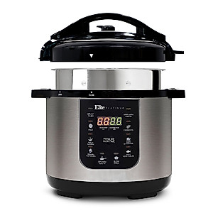 Elite Platinum 8 Quart 14-in-1 Multi-Use Programmable Pressure Cooker, Slow Cooker, Rice Cooker, Sauté, and Warmer - Blue