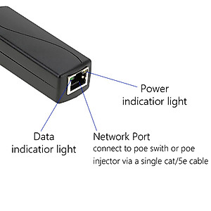 ANVISION Active 48V to 12V PoE Splitter Adapter, IEEE 802.3af Compliant 10/100Mbps, DC 12V Output