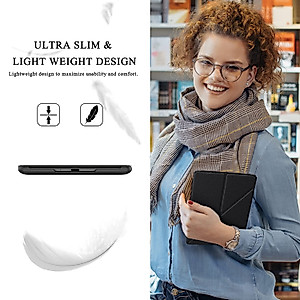 Soke Case for Kindle Paperwhite (11th Generation-2021 Release), Premium Fabric Cover with Auto Wake/Sleep & Multi-Viewing Angles for 6.8" Kindle Paperwhite & Signature Edition E-Reader, Black