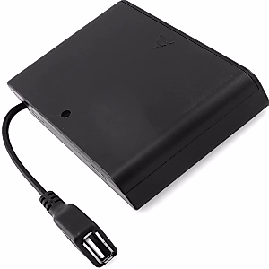 AIMPGSTL 6AA Battery Holder USB Female Socket 6 Slots AA Battery Case Box USB Port Power Supply Battery Box with ON-Off Switch and Cover 6 x 1.5V, with USB Cable