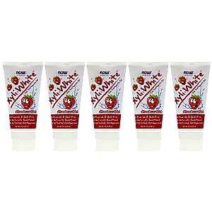 NOW Foods XYLIWHITE STRAWBERRY-KID'S TOOTHPASTE, 3 oz. - 5PK
