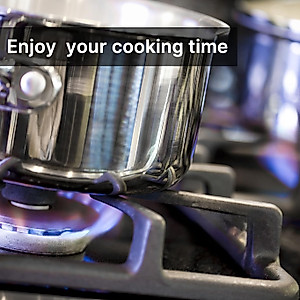 EIOLWJIEO W10447925 Burner Grate Replacement for Whirlpool Range Stove Cooktop, Compatible with Amana, Maytag, Kenmore Gas Stove Top Grate Parts, Matte Enamel Cast Iron Range Burner Rack 4-Pcs